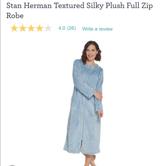 QVC | Intimates & Sleepwear | Stan Herman Light Blue Robeeuc | Poshmark